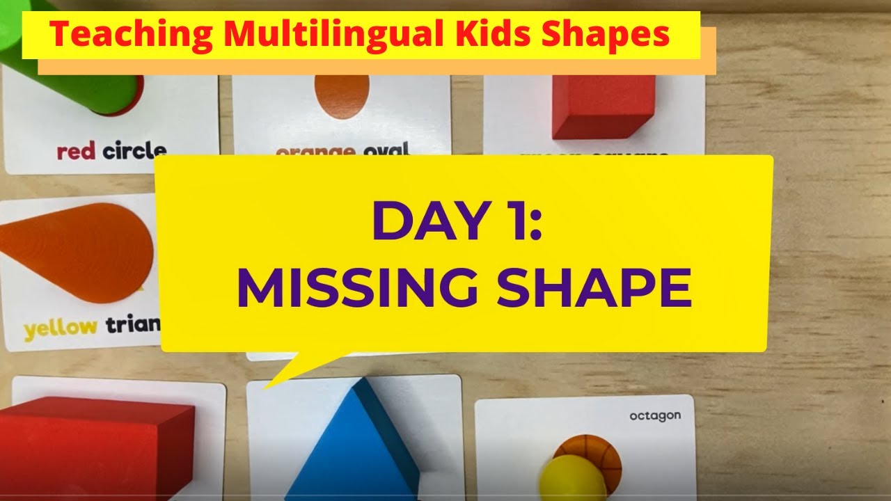 Missing Shape Game. Teaching bilingual kids shapes concept & vocabulary ...