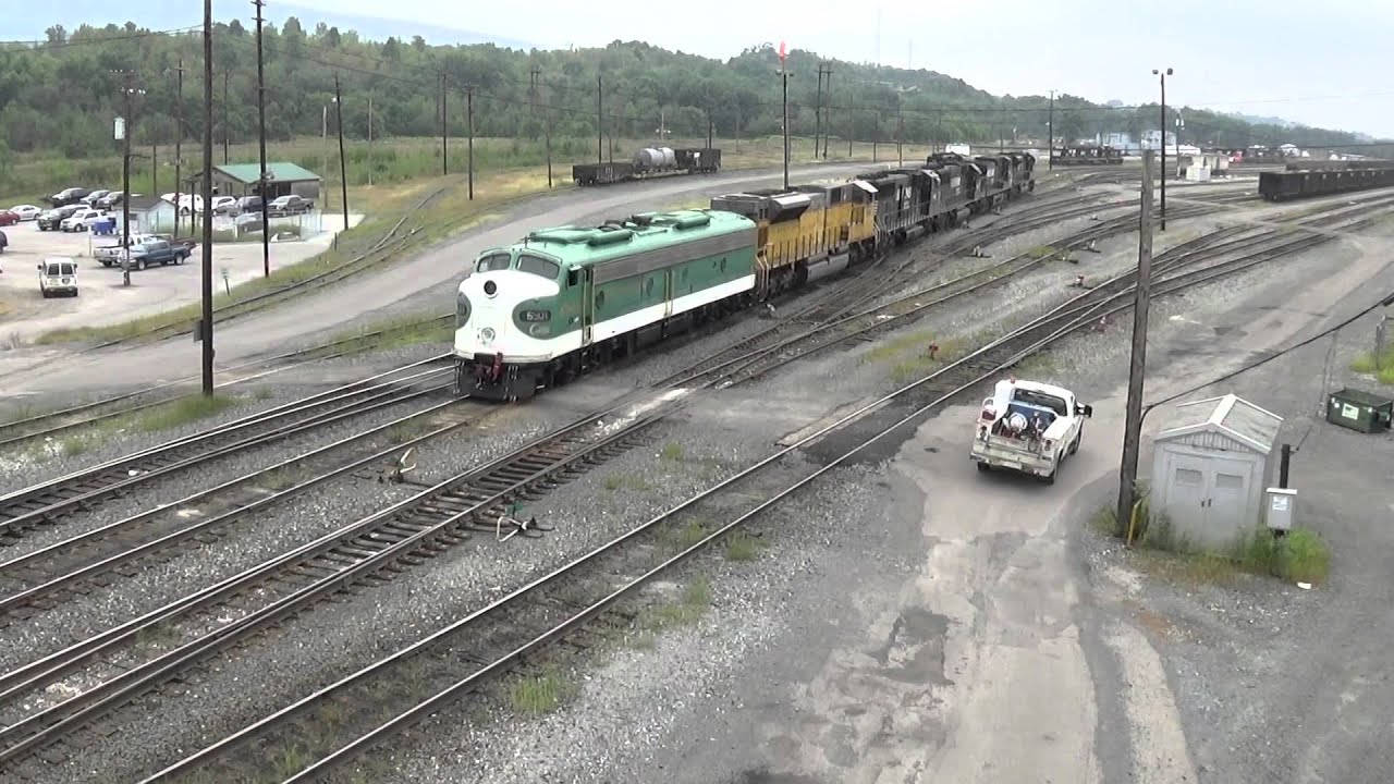 NS light power move with Southern Streamliner trailing. ROSE Yard ...