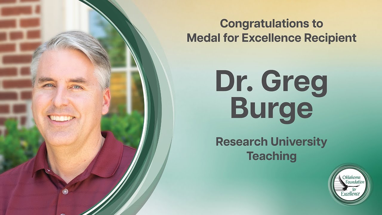 Dr. Greg Burge, 2024 Medal for Excellence in Research University ...