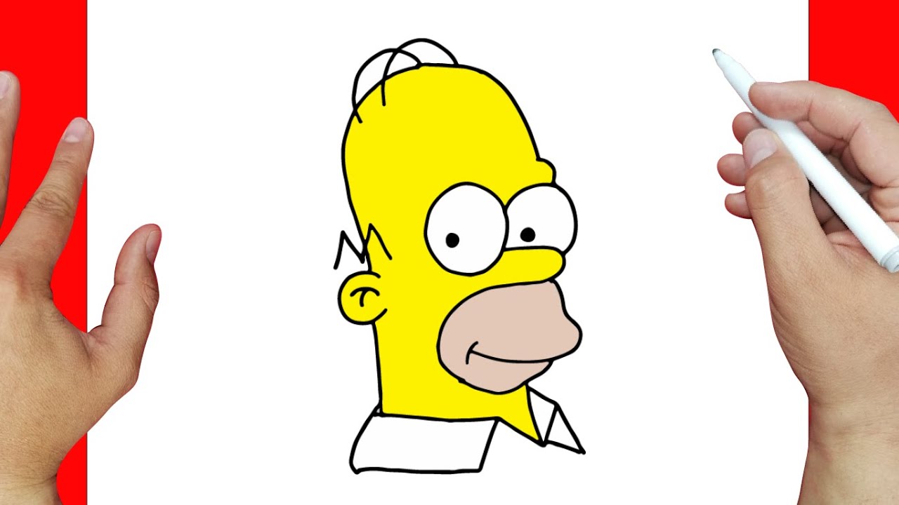 como dibujar a homero simpson paso a paso | Dibujos fáciles - YouTube