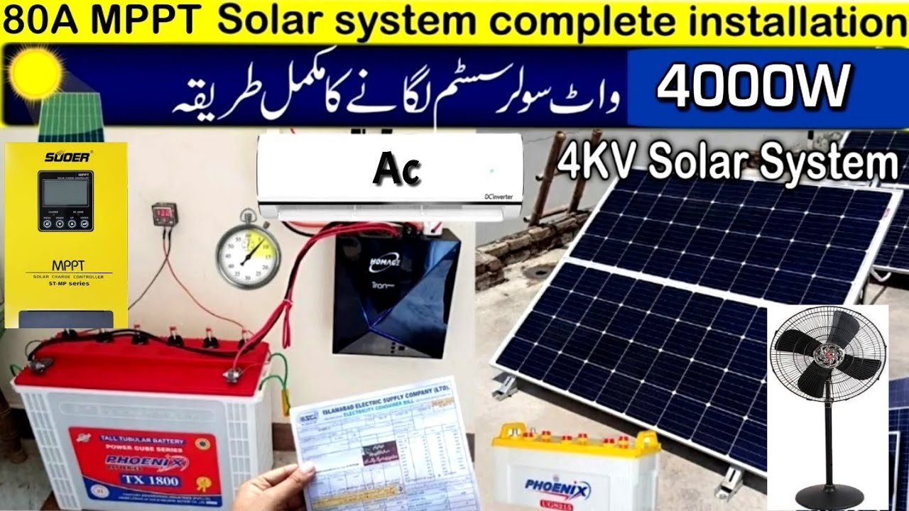 Mppt solar charge controller setup | Solar system complete installation ...