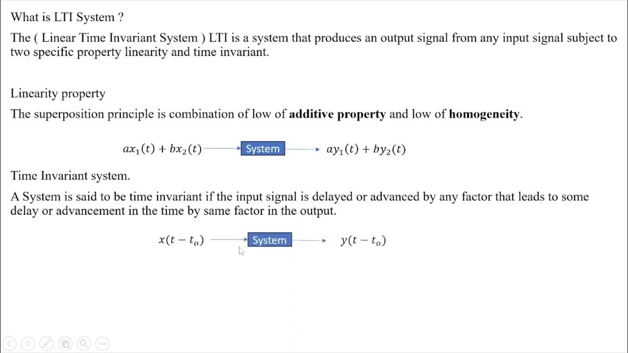 01 (Linear Time-Invariant )LTI system | Basic concept of LTI system ...