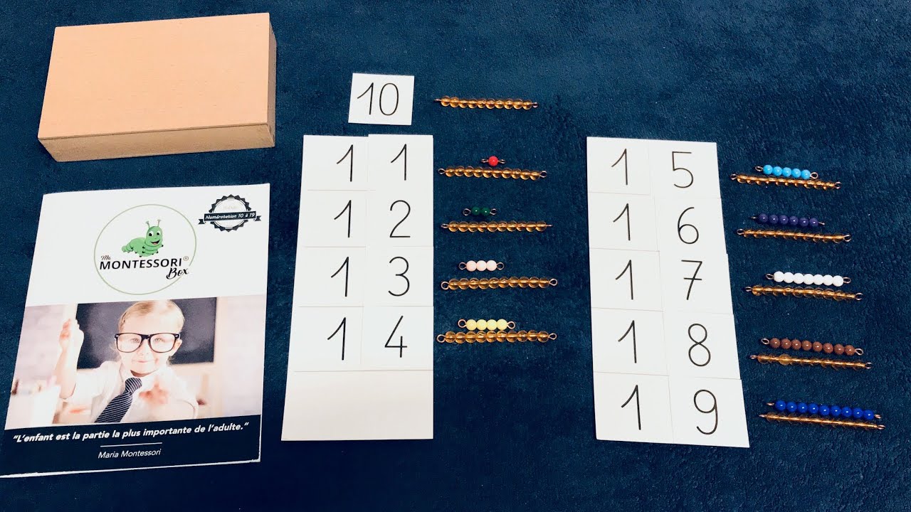 Apprendre à compter et lire les nombres de 10 à 19 avec Montessori et ...