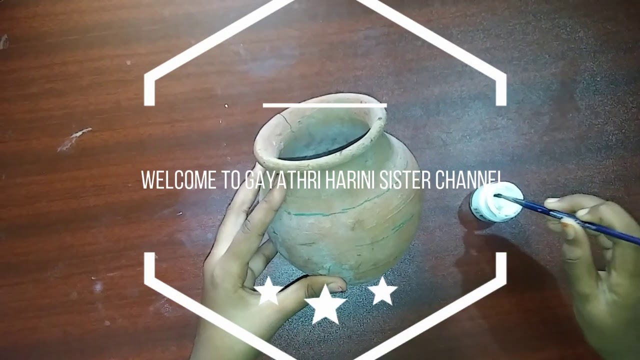 Diy - pot designing. Using colour paint . natural scenery - YouTube