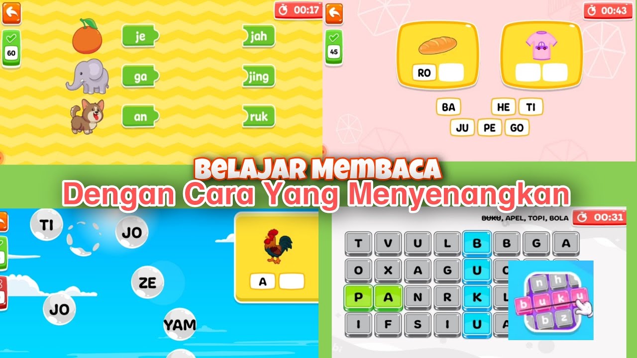 Bermain Puzzle Kata | Tebak Kata | Belajar Membaca Dengan Cara Yang ...
