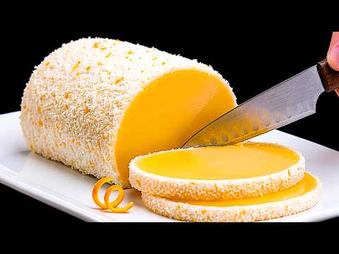 Sadece süt, portakal ve muz! 5 dakikada süper hızlı tatlı! Fırın yok, jelatin yok!