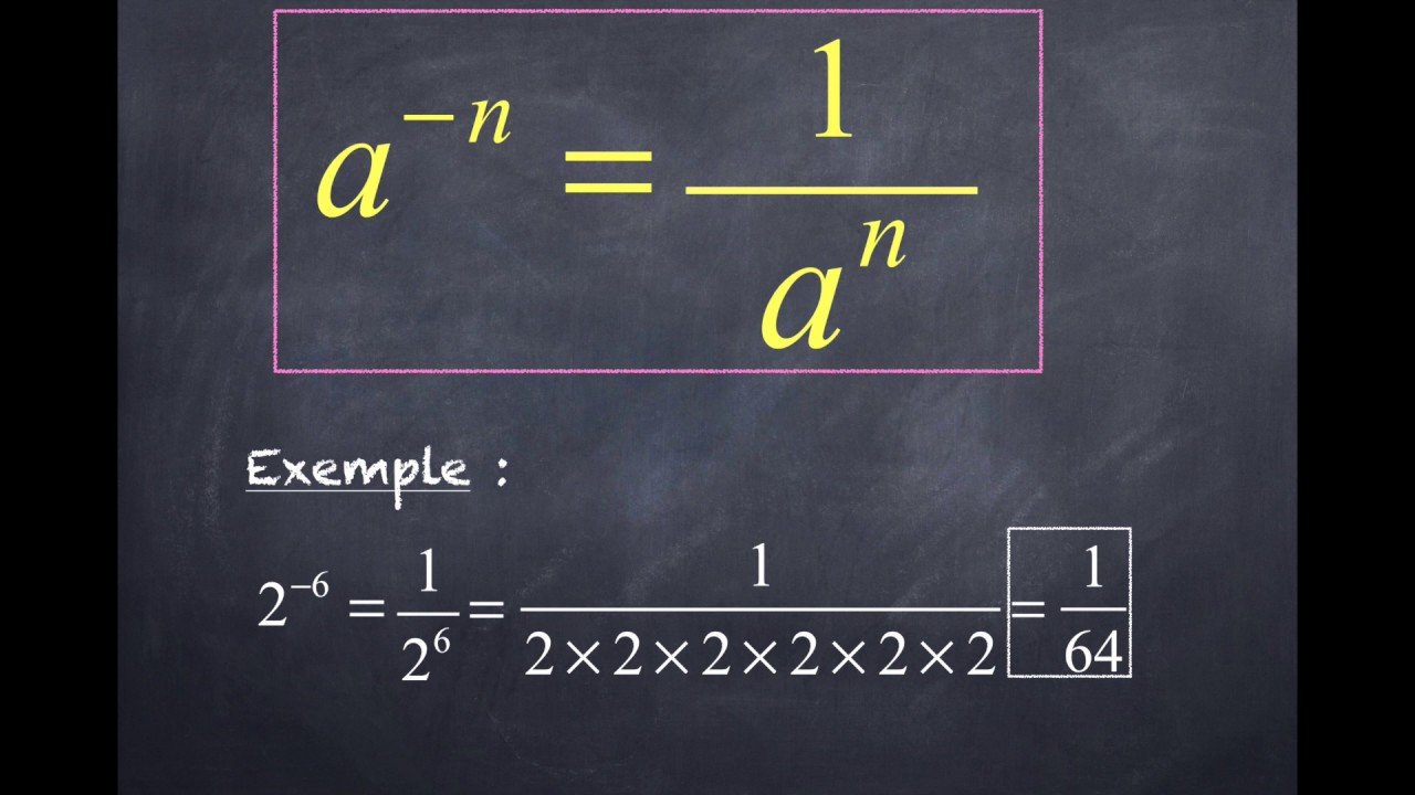 Comment calculer avec un exposant négatif ? - YouTube