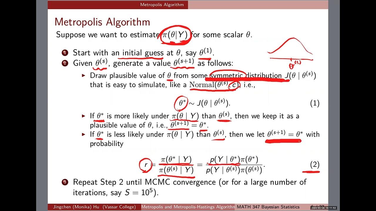 [Gibbs sampler and MCMC] Metropolis and Metropolis-Hastings - YouTube