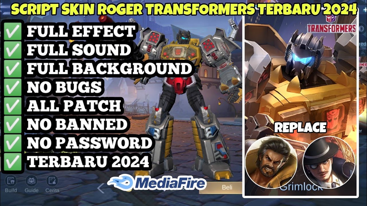 Script skin Roger Transformers No Password patch Terbaru 2024 Full ...