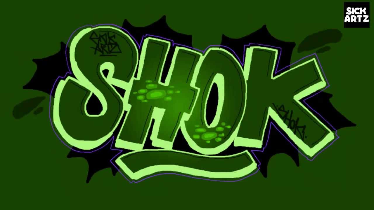 HOW TO DRAW GRAFFITI SHOK SPEED PAINTING TUTORIAL SKETCH LEARN MS PAINT ...