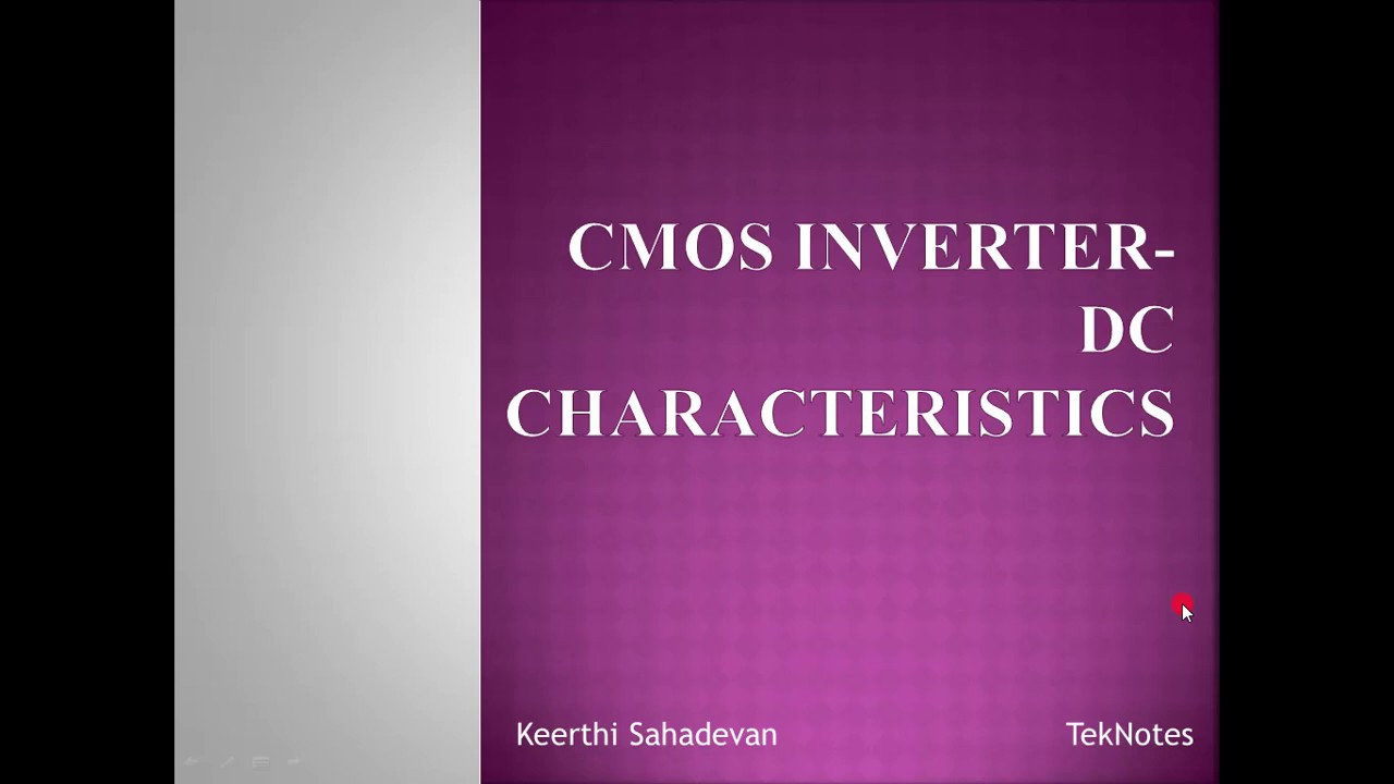 CMOS Inverter-DC Characteristics| |Voltage transfer characteristics|Mid ...