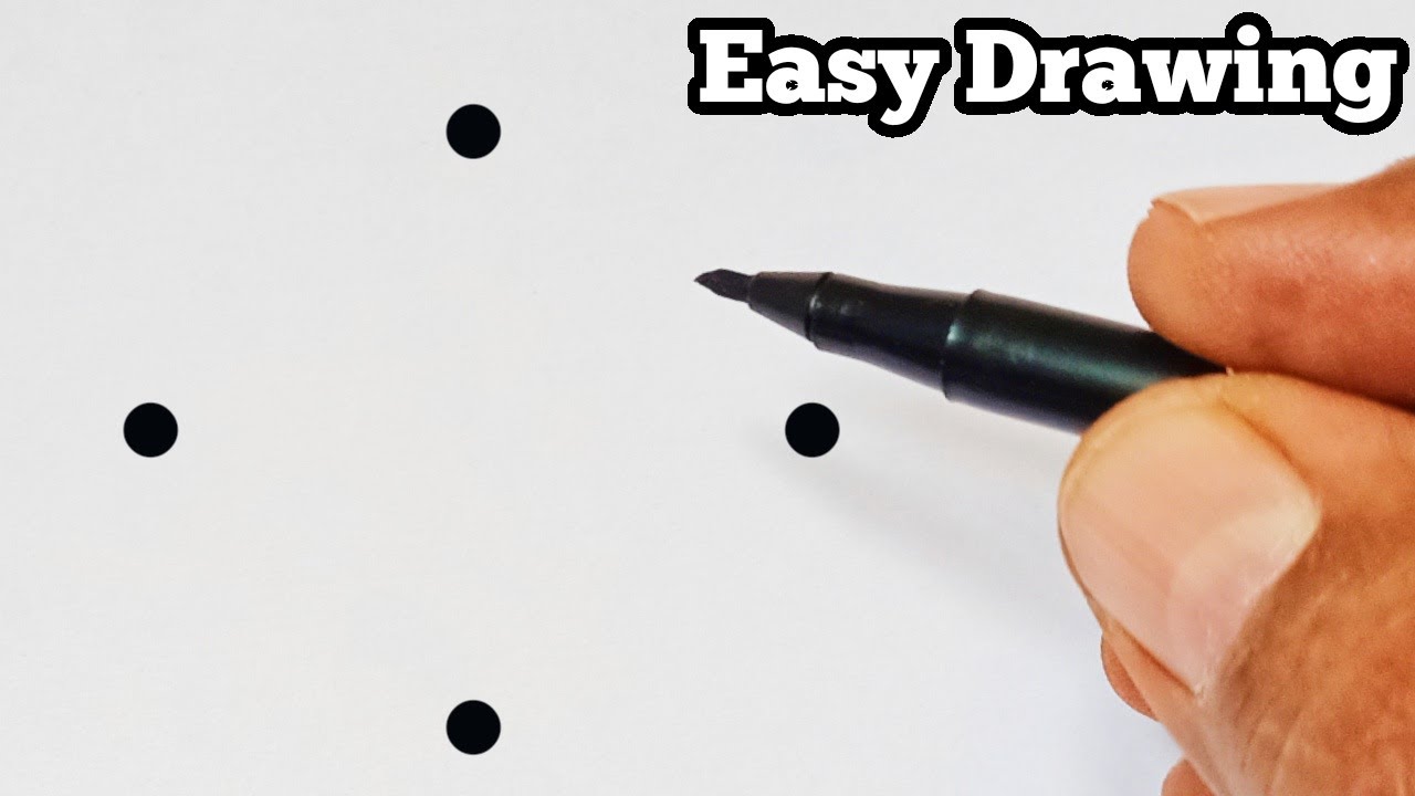 How To Draw Beautiful Rangoli On Paper From 4 Points | Easy Drawing For ...