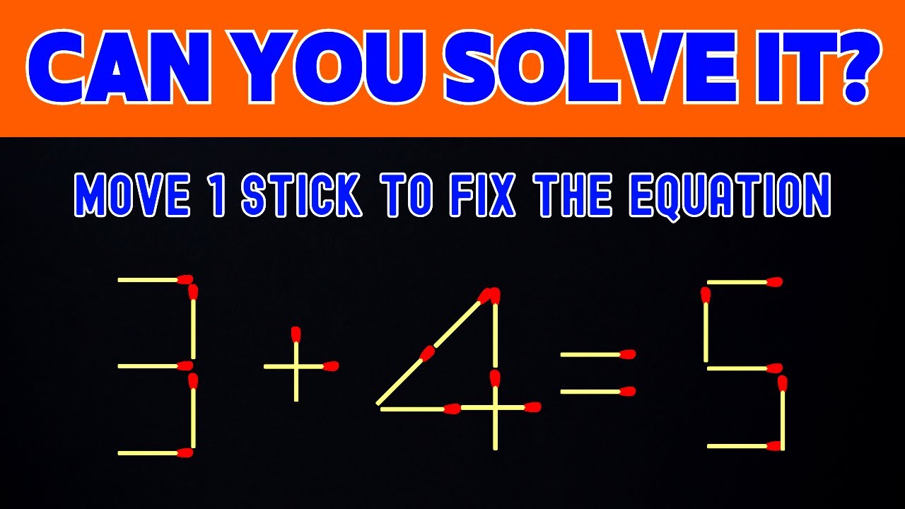 Test IQ | Move 1 Stick To Make Equation Correct #25 - YouTube