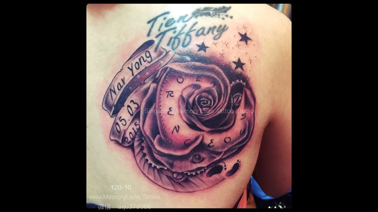 Custom Clockwork Rose & Words Tattoo by Singapore's Best Tattoo Studio ...