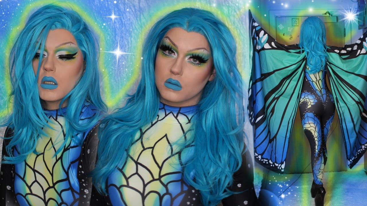 Butterfly Queen Drag Transformation - crossdressing tutorial - YouTube