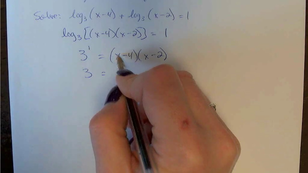 Solving Log eqn Exp form - YouTube