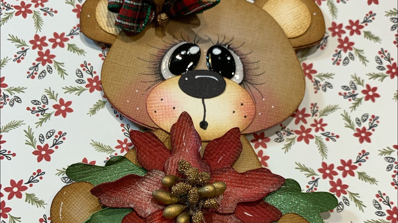 SVG Paper Piecing Process with Poinsettia Bear and techniques /SVG ...
