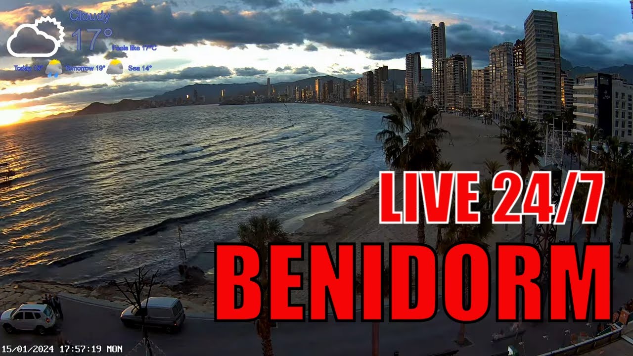 Benidorm Live Beach Cam 🇪🇸 Streamed 15th January 2024 (2) - YouTube