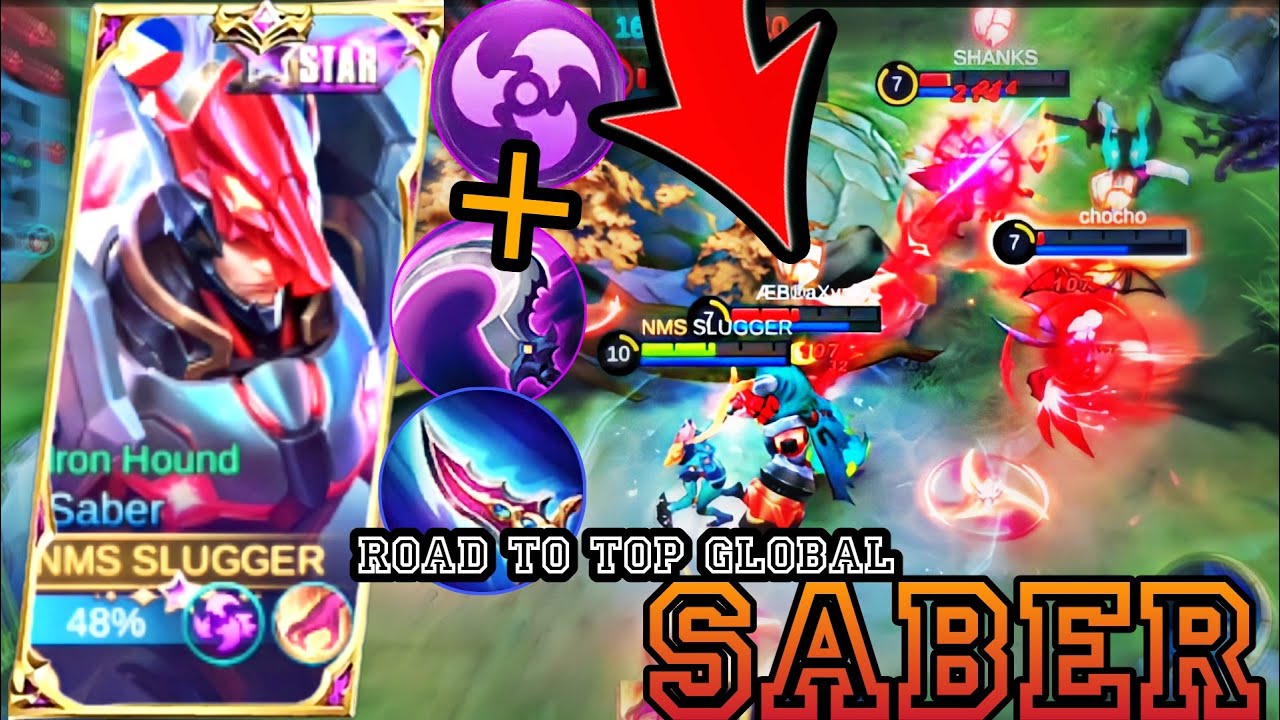 SABER BRUTAL DAMAGE BUILD ~ ENEMY CONCEDE DEFEAT ~ ROAD TO TOP GLOBAL ...