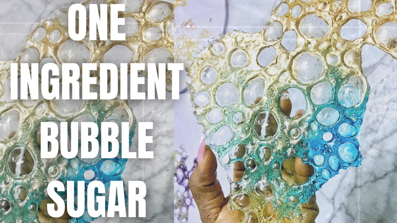 ONE INGREDIENT BUBBLE SUGAR GARNISH|SUGAR GLASS GARNISH - YouTube