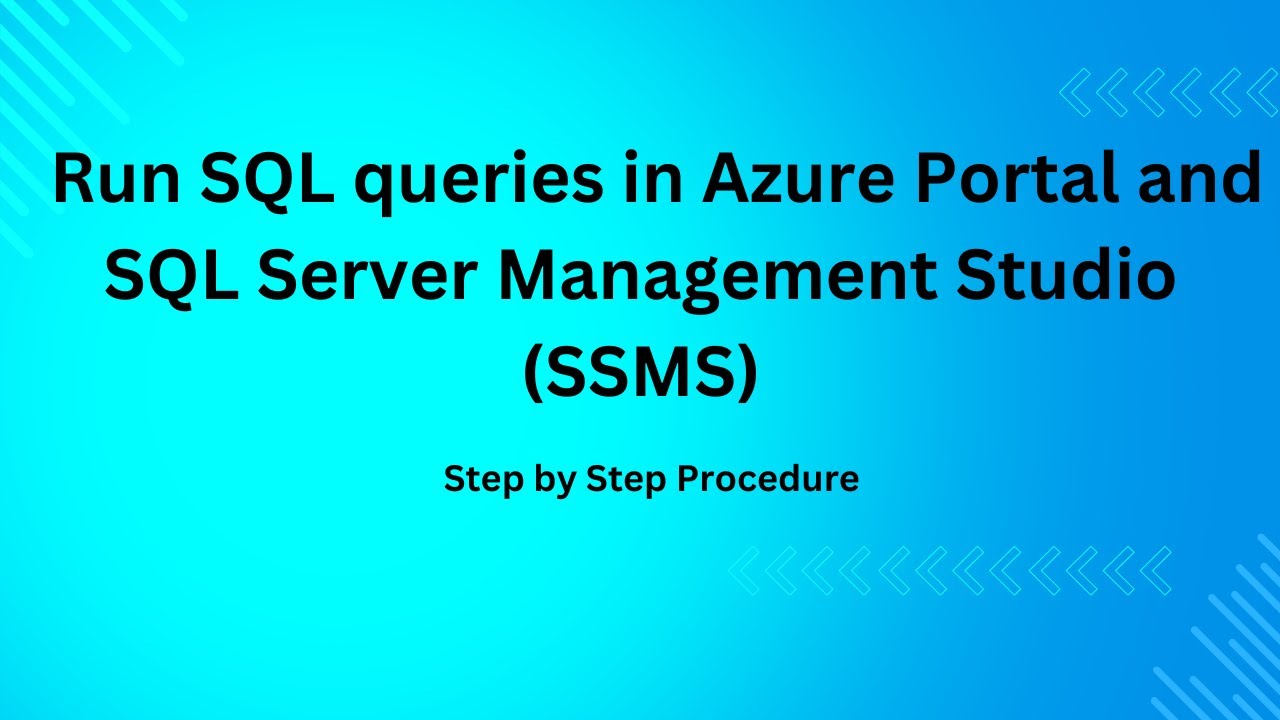Run SQL Queries in SQL Server Management Studio - YouTube