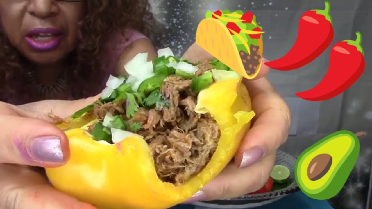 REQUESTED: TACO TEASERS (KETO TACOS) Taco on Bell Pepper! - YouTube