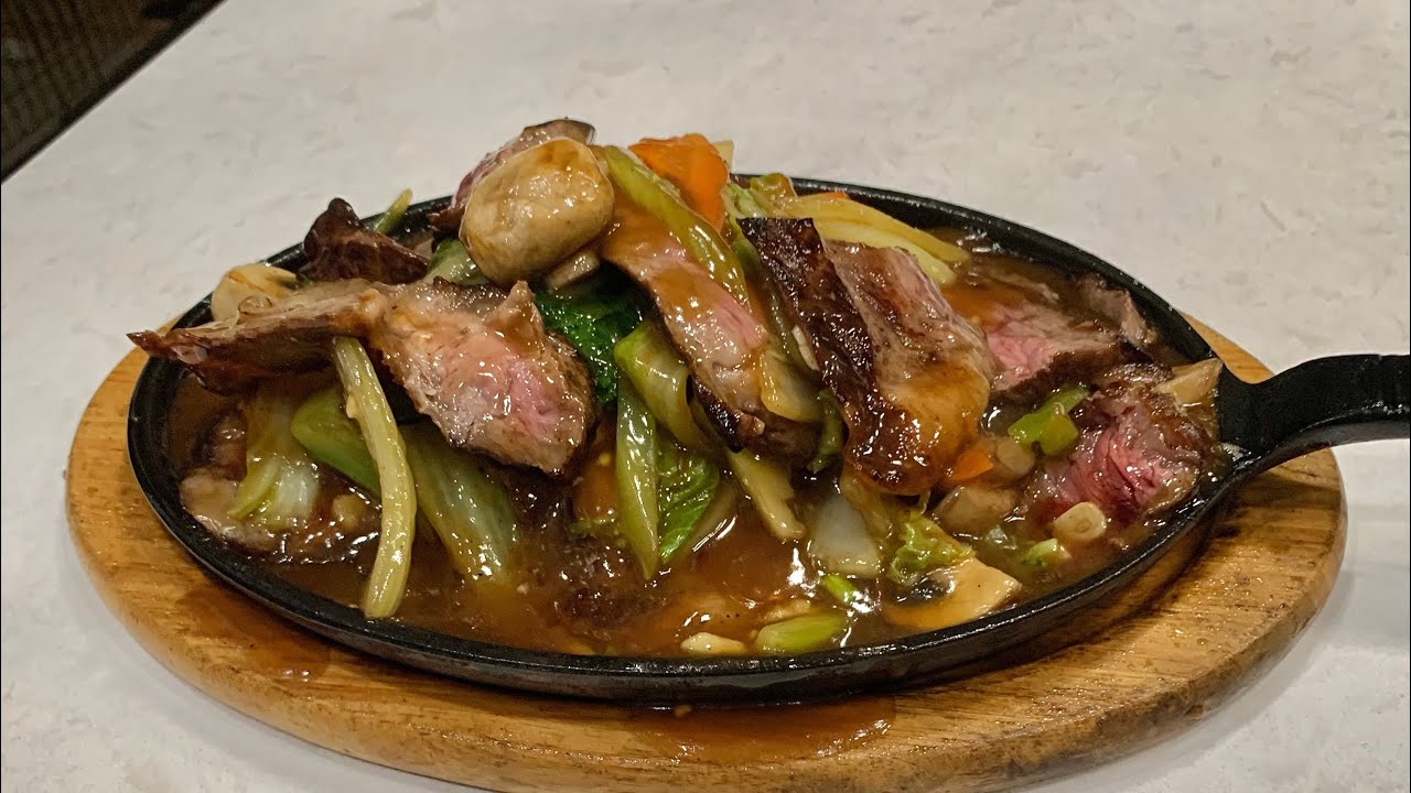 sizzling steak with vegetables SD 480p - YouTube