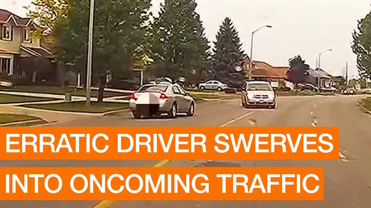 Erratic Driver Swerves Into Oncoming Traffic (Package) - YouTube