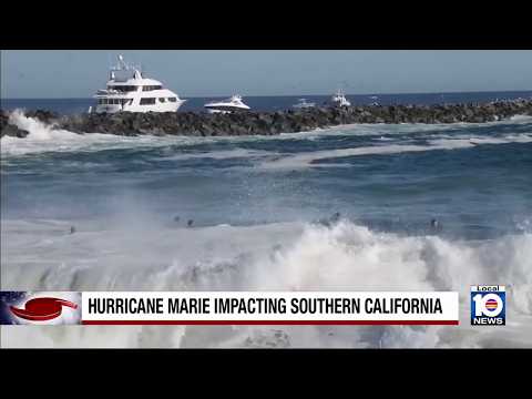Hurricane Marie churns up massive waves in Southern California