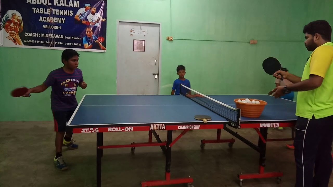Table tennis multiball practice - YouTube