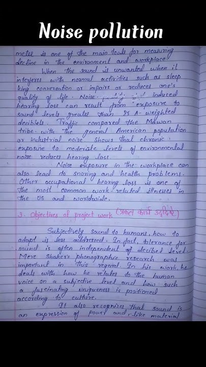 Noise pollution project Sound pollution project dhwani pradushan in ...