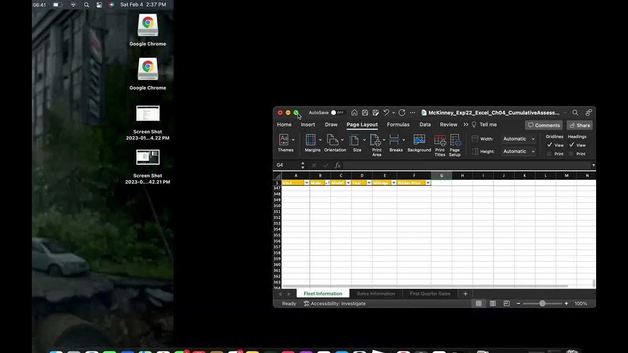 Excel Chapter 4 Cumulative Assessment Rockville Auto Sales PC and Mac - YouTube