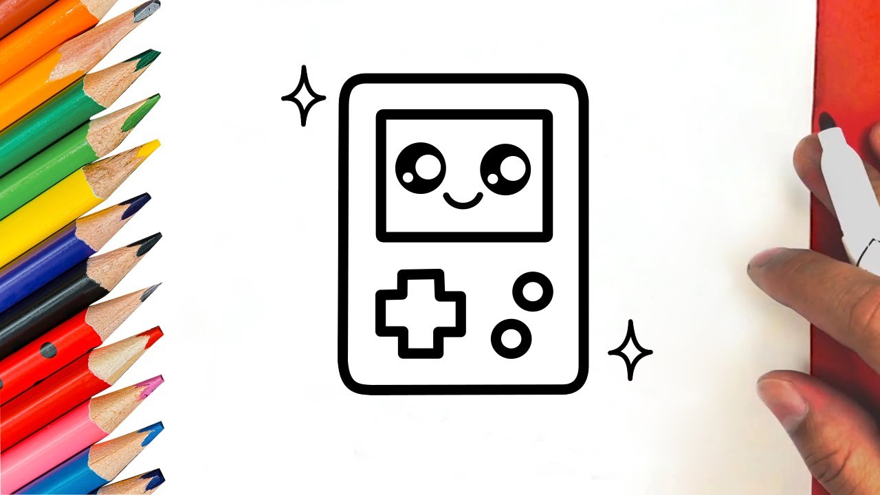 How to draw a cute gameboy - YouTube