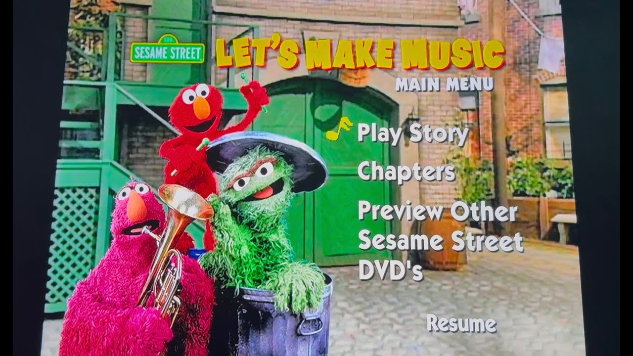 Sesame Street LET’S MAKE MUSIC DVD Menu Walkthrough. - YouTube