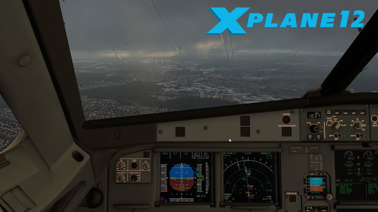 X-plane 12, toliss a321, snow, landing, UUEE - YouTube