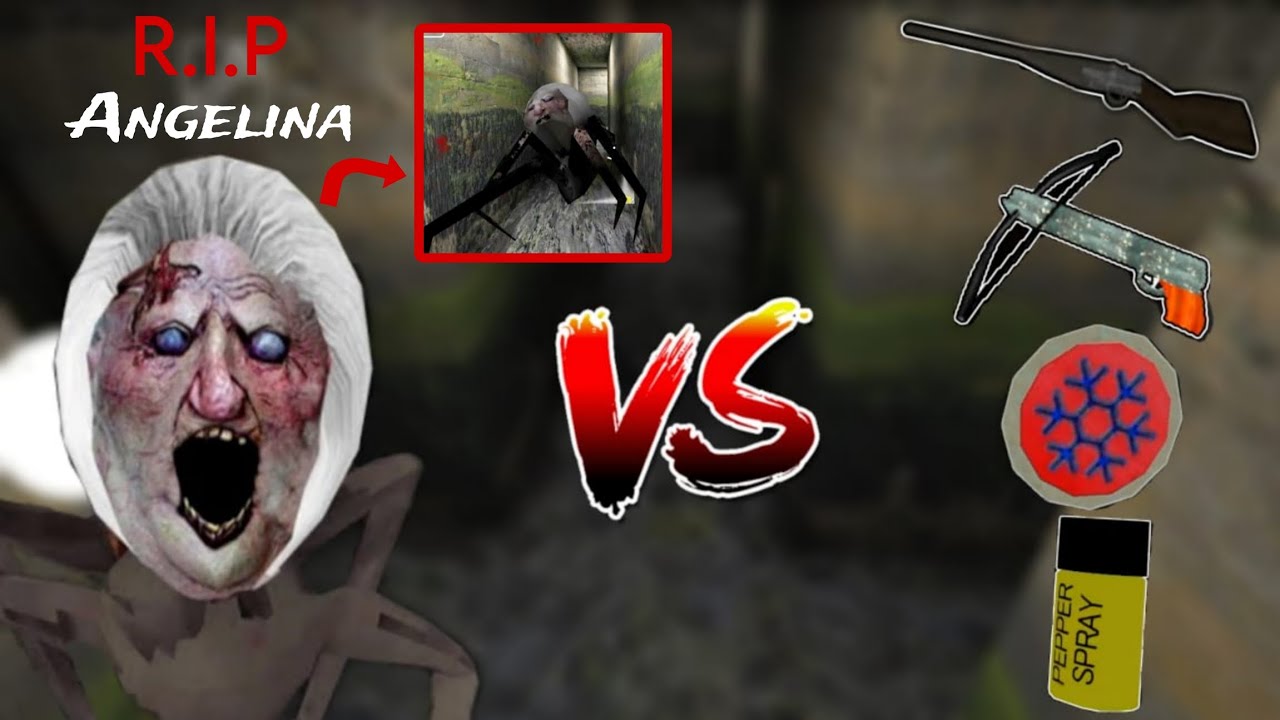 ANGELINA VS ALL WEAPONS 😎 || GRANNY HOUSE || RIP ANGELINA ⚰️ - YouTube