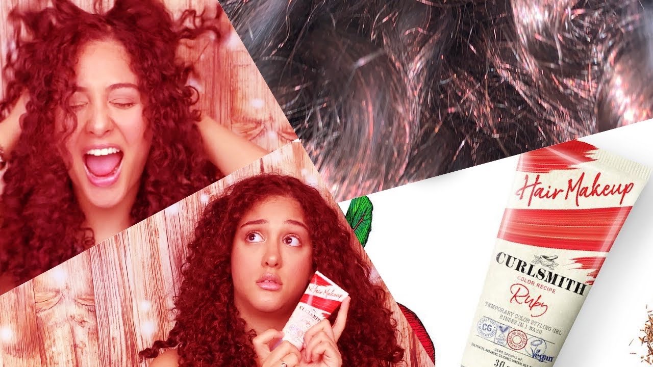 Curlsmith Hair Makeup |Temporary Color Styling Gel REVIEW + DEMO (RUBY ...