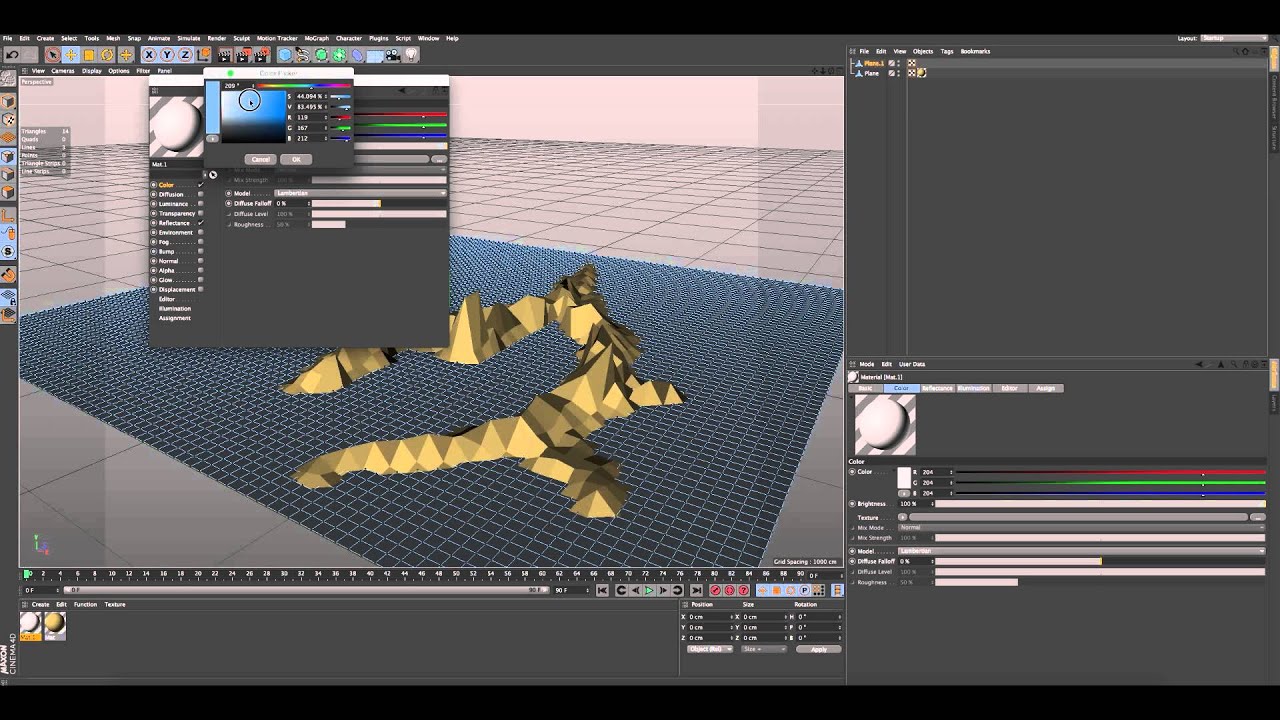 Cinema4D Low Poly Terrain Tutorial / German with english subtitles - YouTube