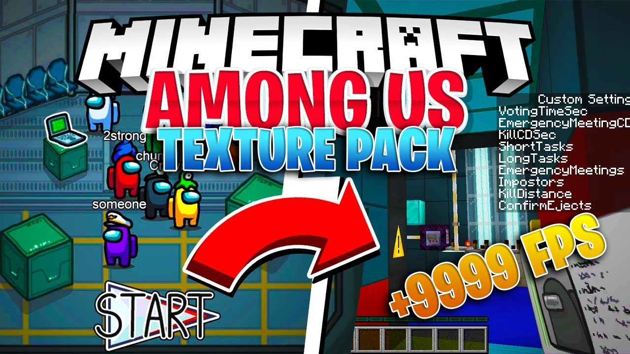 EL MEJOR TEXTURE PACK AMONG US FOR PVP 1.8 (BOOST FPS)⚡ AMONG US 16x ...
