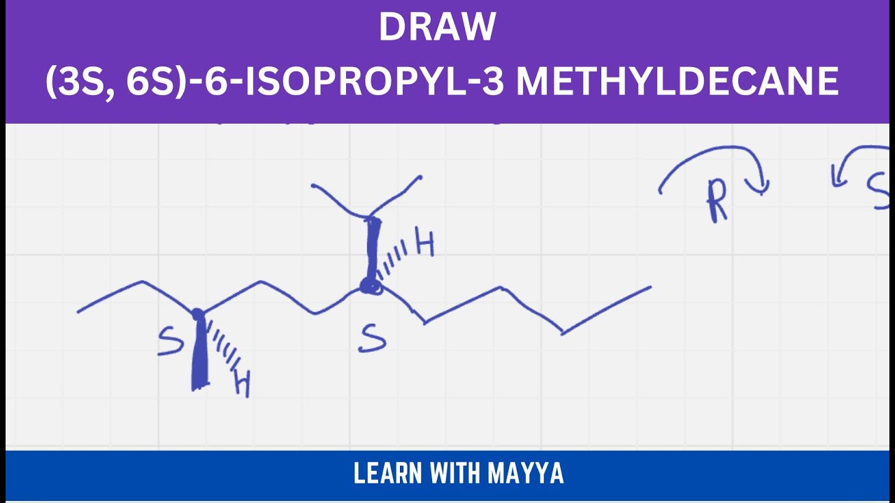 Line Bond Structure of (3S, 6S)-6-isopropyl-3-methyldecane - YouTube