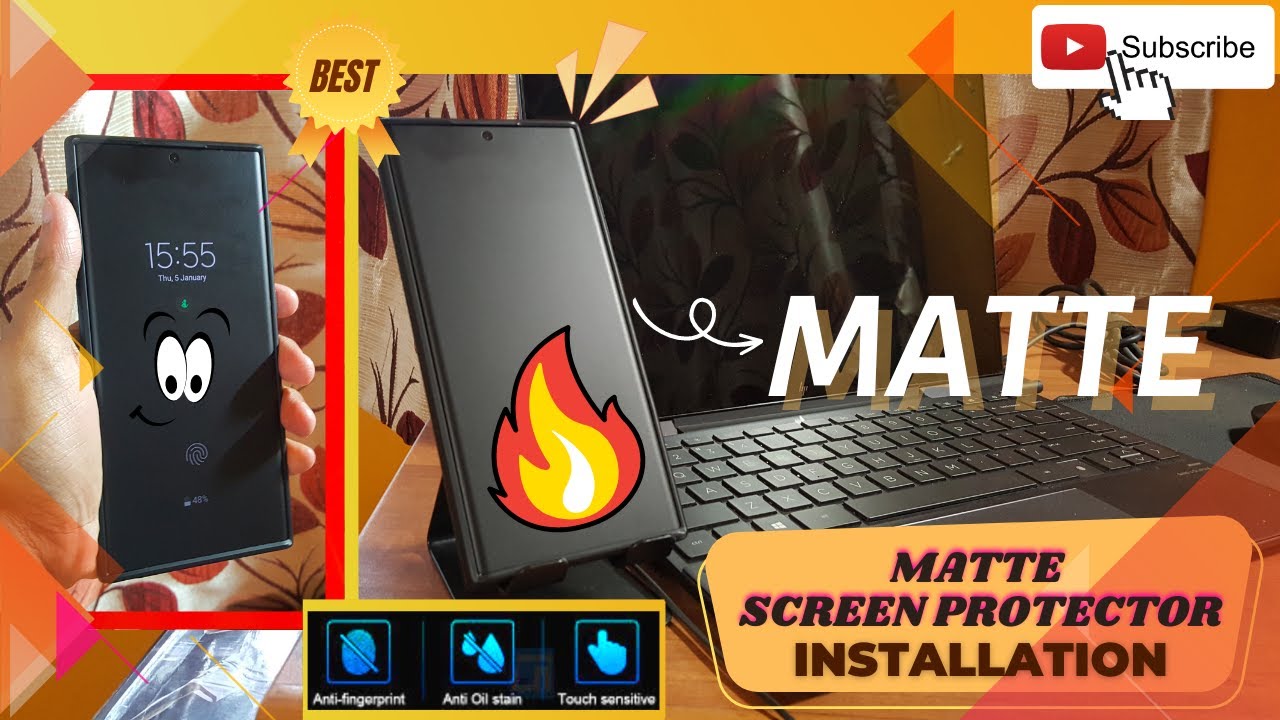 Matte Clear & Flexible Screen Protector Membrane for Samsung S22 Ultra ...