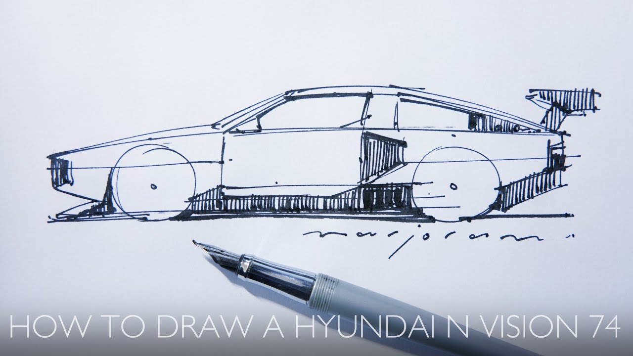 How to draw the Hyundai N Vision Concept Car - YouTube