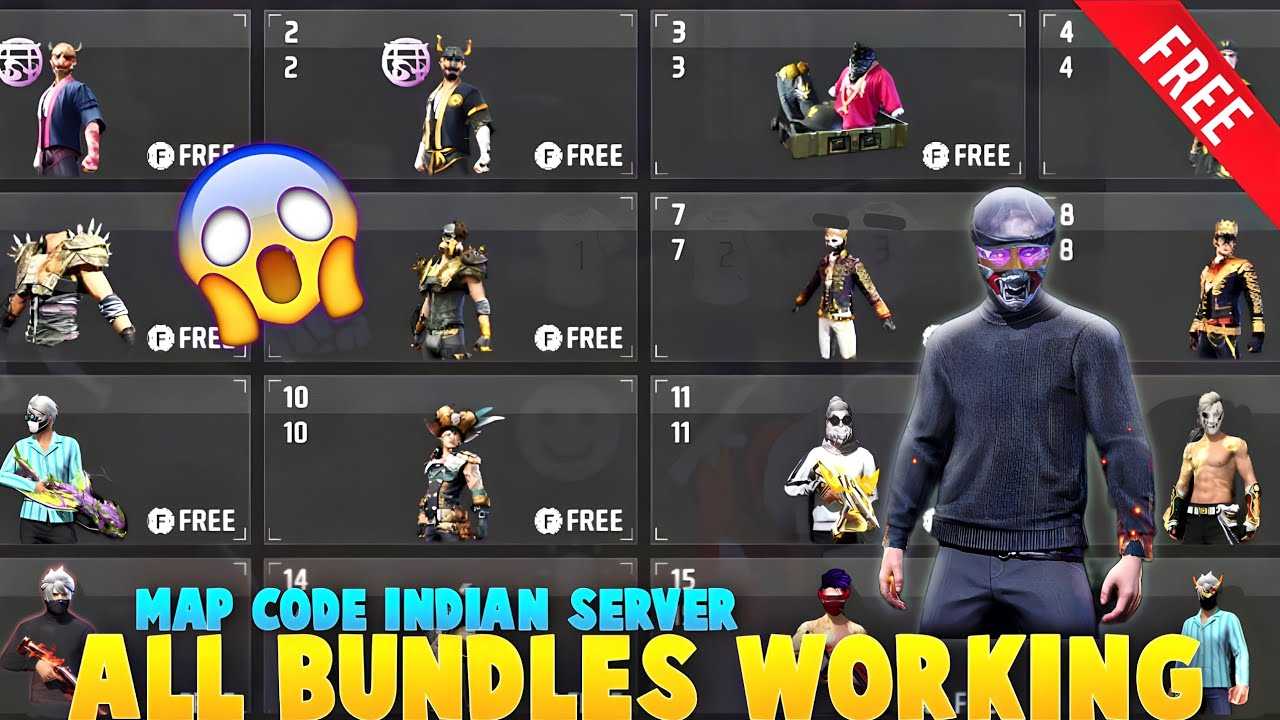 🤯FREE FIRE NEW MAP CODE INDIAN SERVER | FREE FIRE BUNDLE MAP CODE 🔥 GOD MOD CRAFTLAND | KB5 ...