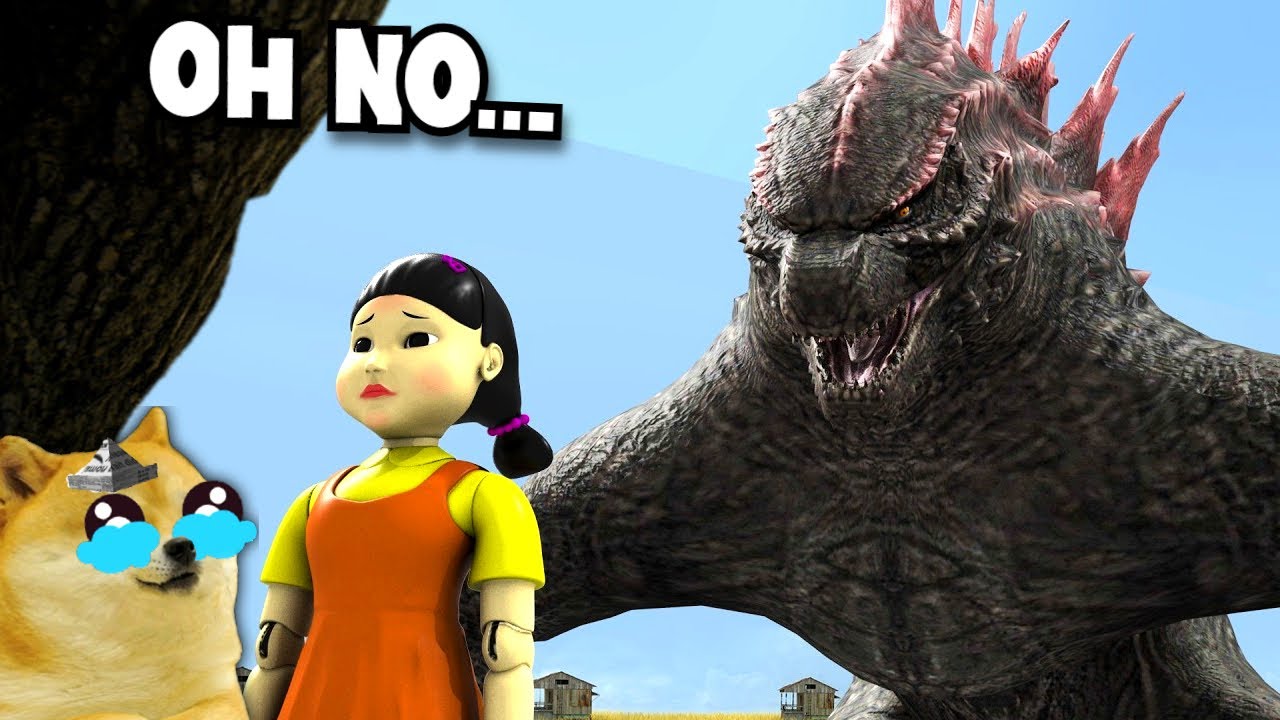 GODZILLA en EL JUEGO DEL CALAMAR? XD - Juegos con cheems - YouTube