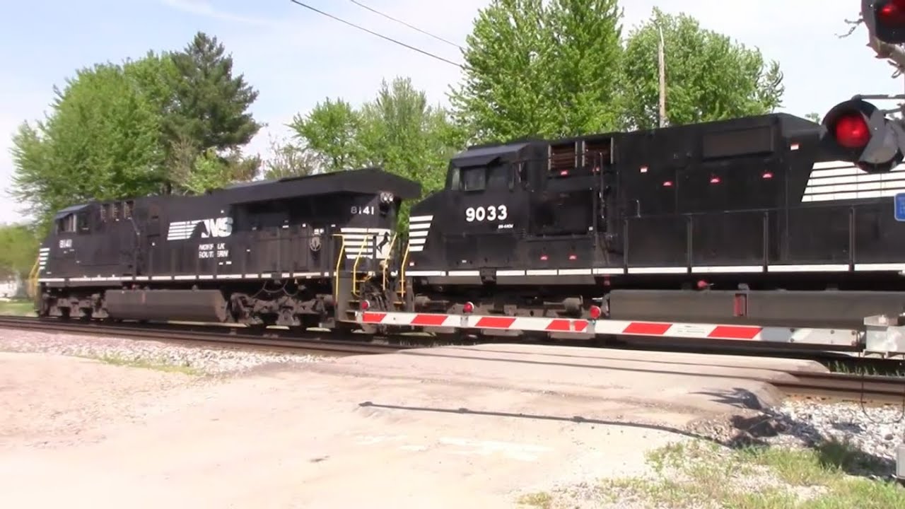 NS 8141 and NS 9033 at County Road 700 North in Colburn, Indiana (April 2017) - YouTube
