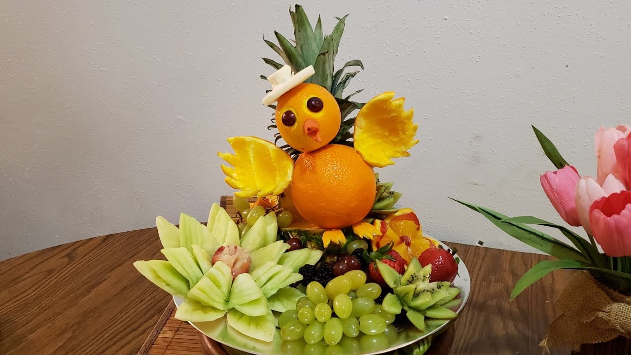 How To Make Cute Duck from Orange ,Pineapple with the Fantastic Flowers ...