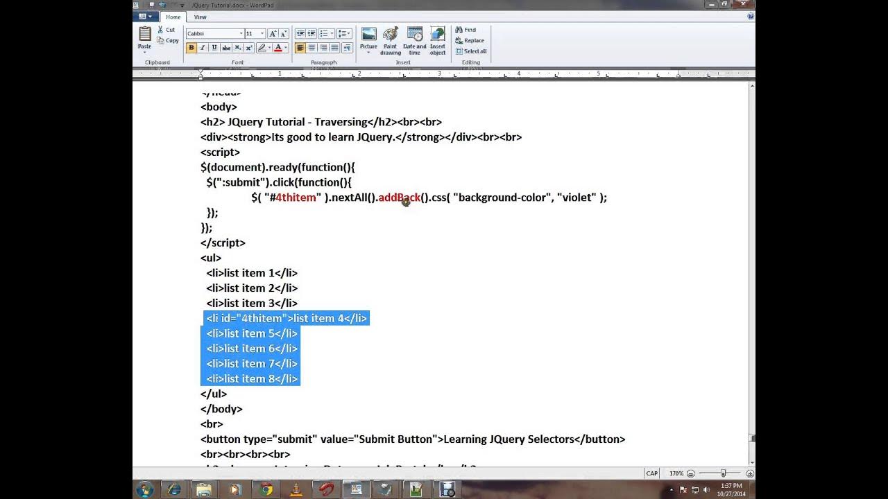 JQUERY TRAVERSING ADDBACK DEMO - YouTube
