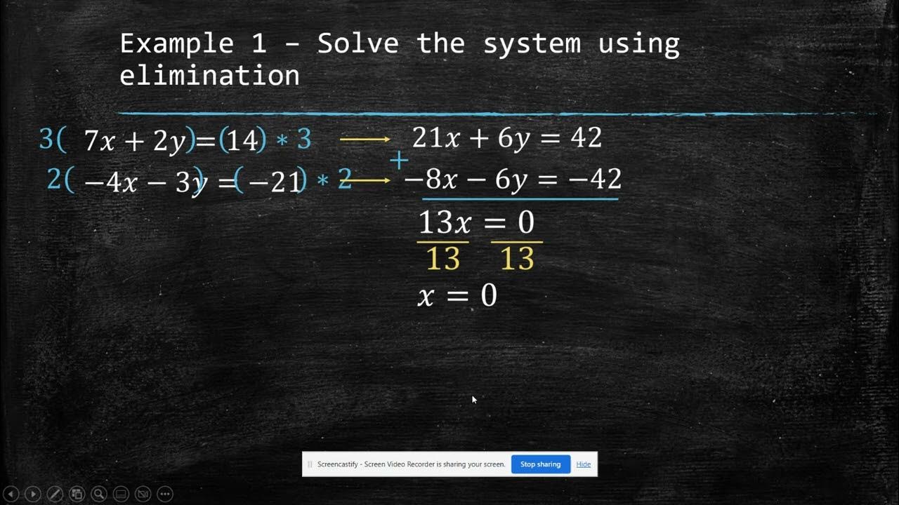 Solving Linear Systems Using the Elimination Method Part 2 - YouTube