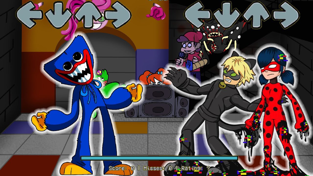 Ladybug & Catnoir Vs Huggy Wuggy (FNF New Mod) // Poppy Playtime x Come ...