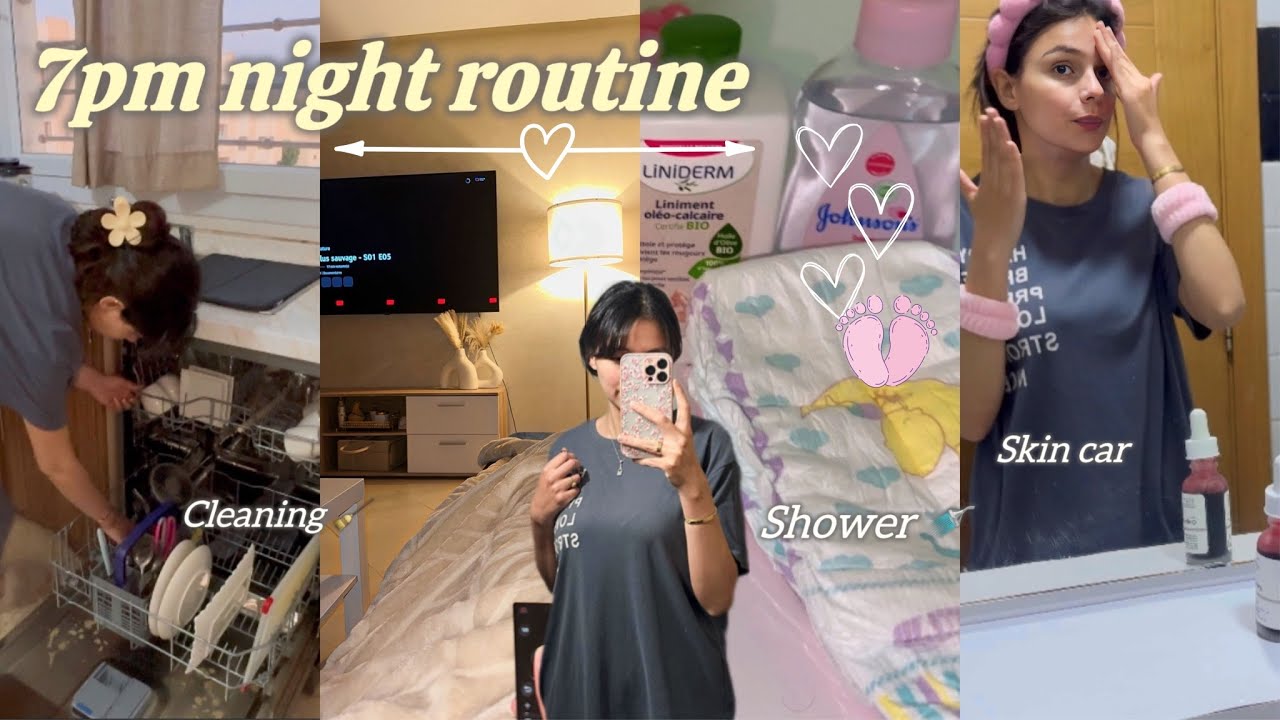 7pm NIGHT ROUTINE with newborn | روتيني الليلي مع بيبي , cleaning🧹, shower🚿, skincar🧖‍♀️ - YouTube